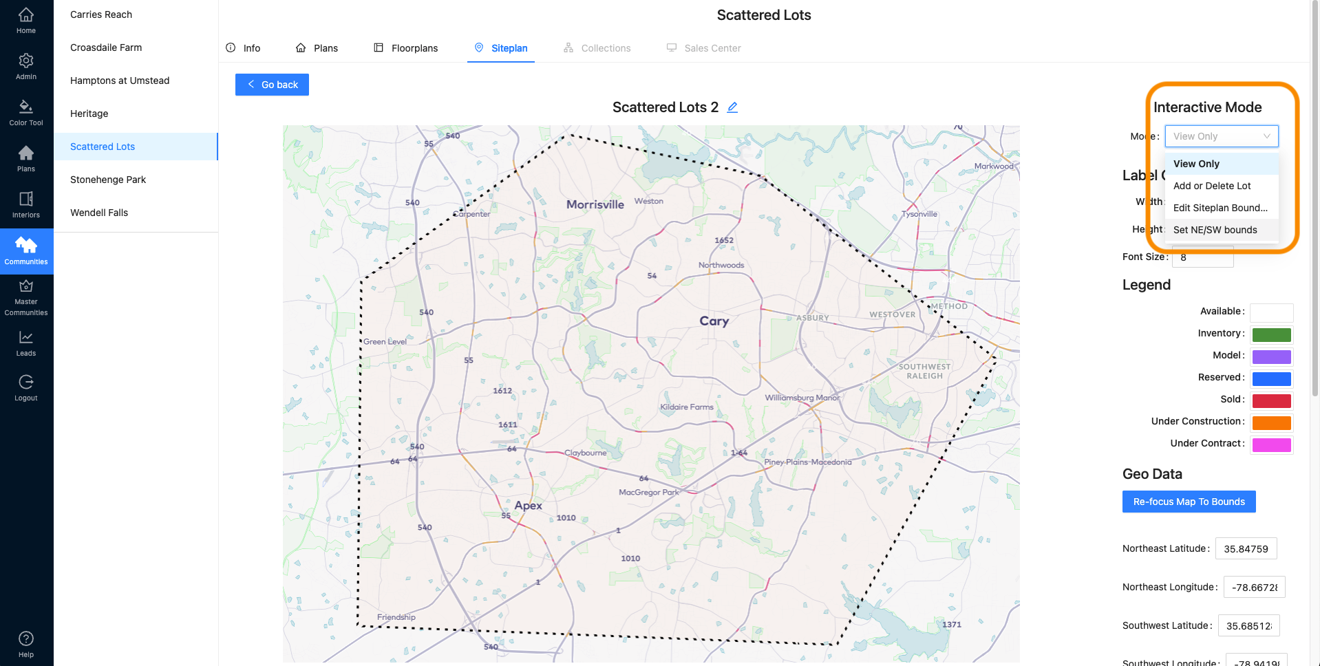 Infill Siteplan – Edit Map View – AnewgoLearn Dashboard